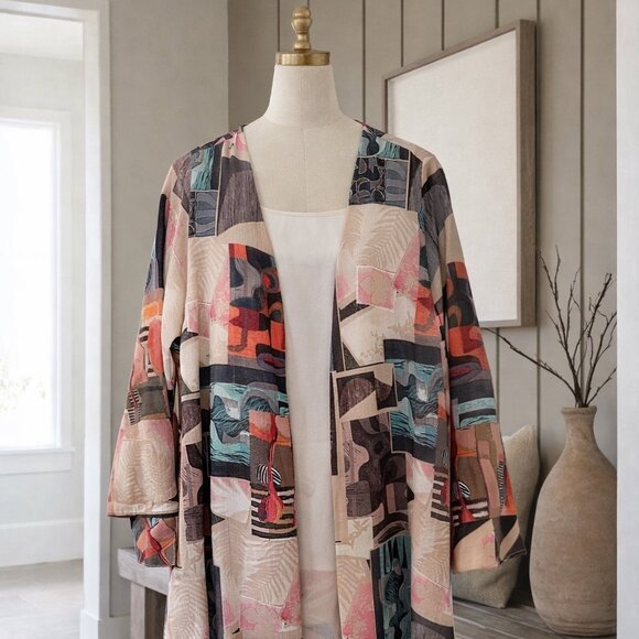 Lasania | Tops | Lasania Colorful Kimono Ladies Size 6 With Pockets ...
